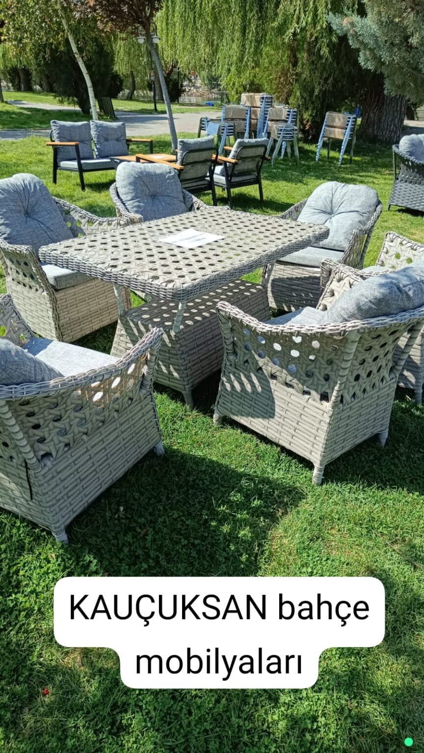 Kauçuksan Hasır Desenli Bahçe Mobiyaları - Kauçuksan